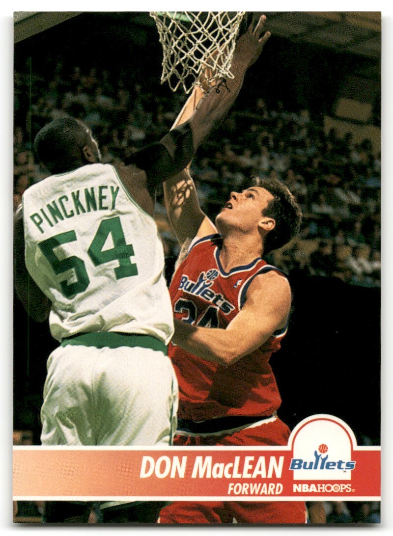 1994-95 NBA Hoops Basketball Card Don MacLean #222 Washington Bullets ...