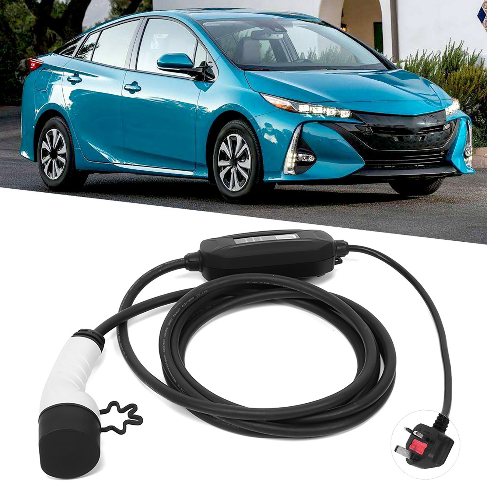 EMB Portable 13A EVSE Type 2 3‑Pin Plug With 16.4ft Cable For Electric ...