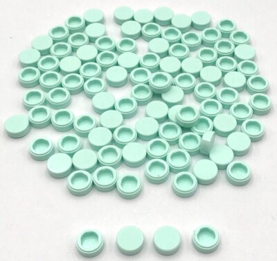 Lego 100 New Light Aqua Tiles Flat Smooth Round 1 x 1 Parts | eBay