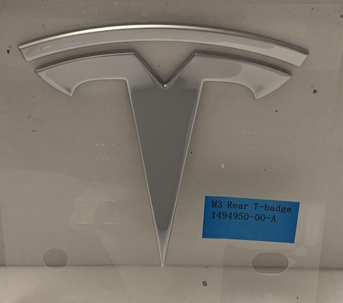 1494950-00-A Tesla Model 3 Rear Emblem Boot Sticker Badge Logo Silver ...