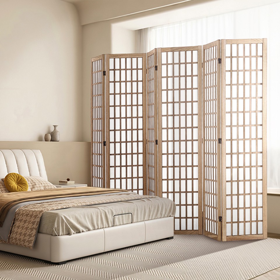 Uimoso Room Divider Japanese Wall Divider 6 Panel Screen for Room ...