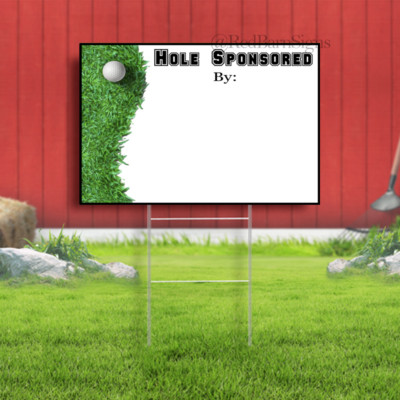 Golf Sponsor CUSTOM Indoor Outdoor Yard Sign with metal stakes | eBay