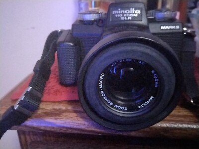 Minolta 110 Zoom SLR Film Camera w/25-50mm f4.5 Lens w/ Case + Manual ...