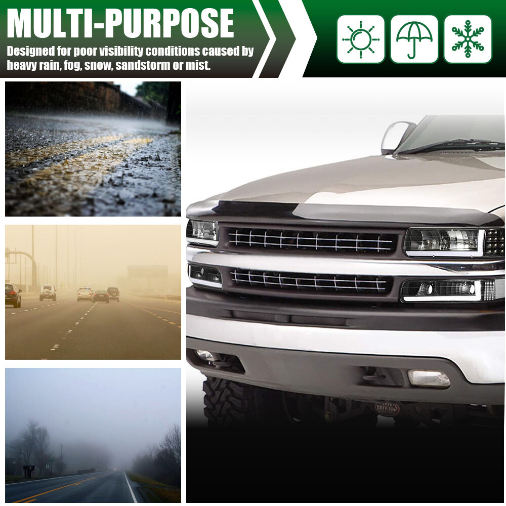 LED DRL Chrome Headlights Fit For 99-02 Chevy Silverado/00-06 Suburban ...