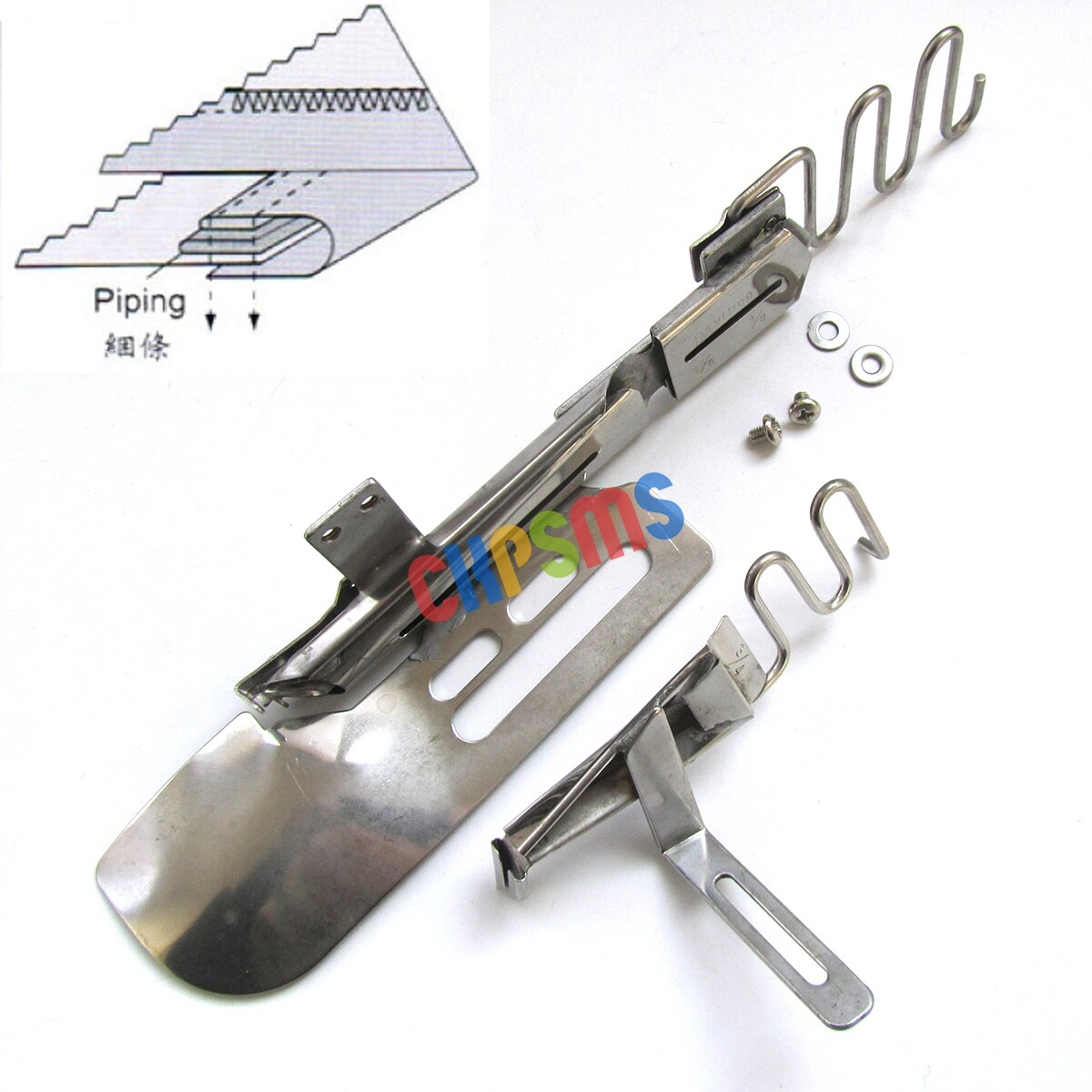 Right angle binder with piping-loose bottom for 2or3 needle cover ...