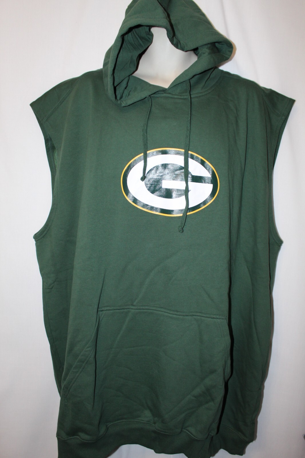 mens green bay packers sleeveless pullover hoodie 5XLT nwt NFL Team ...