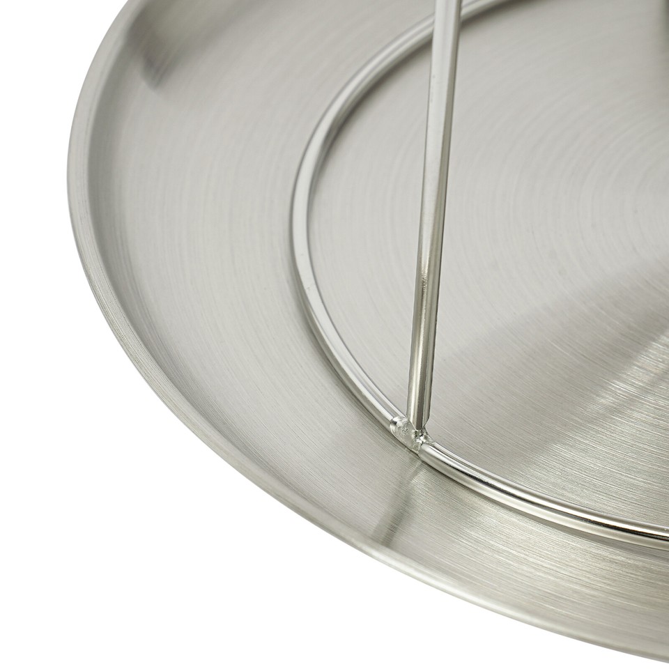 2-Tier Food Serving Riser Seafood Plate Round Plate Rack Silver Tray ...