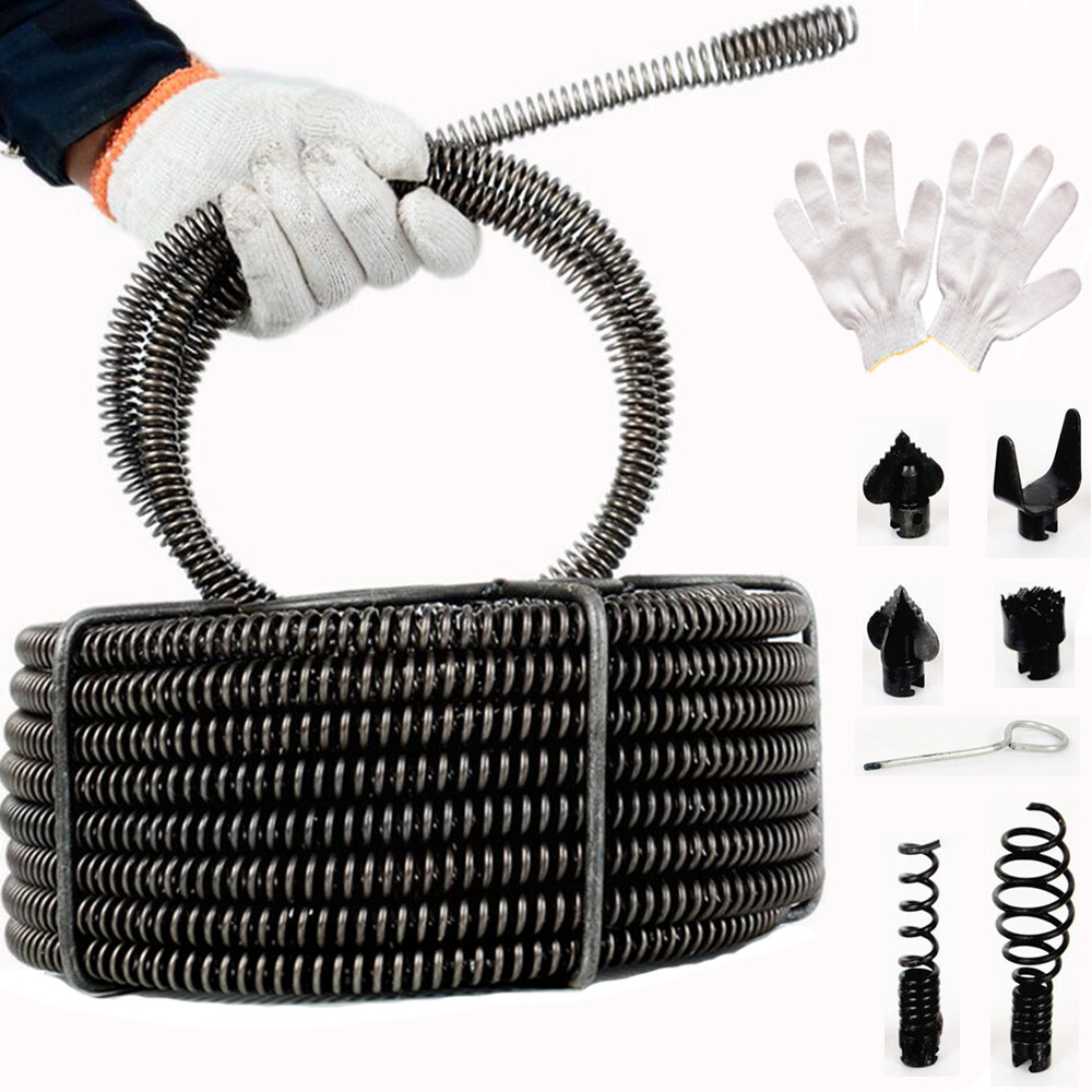 45' x 5/8" Sectional Pipe Drain Cleaning Cable Snake Model S75 fits ...