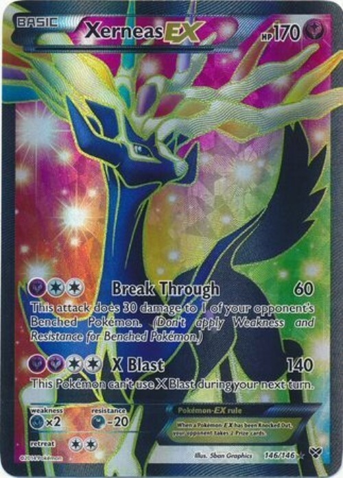 Xerneas Ex 146146 Xy Base Set Full Art Pokemon Card Good