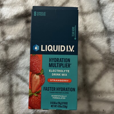 Liquid IV Strawberry Flavored Hydration Multiplier Electrolyte Drink ...