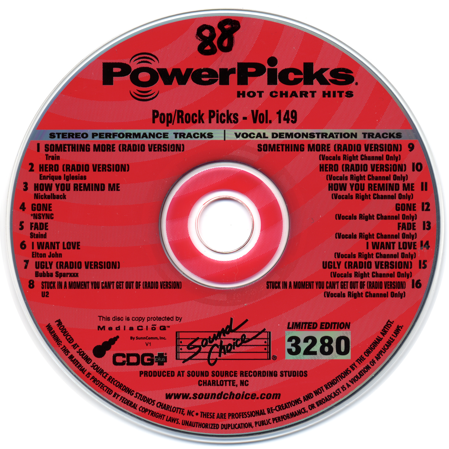 SOUND CHOICE KARAOKE SC-3280 - POWERPICKS CD+G - POP/ROCK PICKS VOL 149 ...