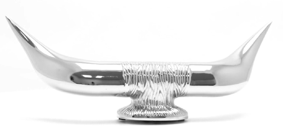 Chrome Metal Bull Horns Truck Hood Ornament for Trucks Semis Big Rigs ...