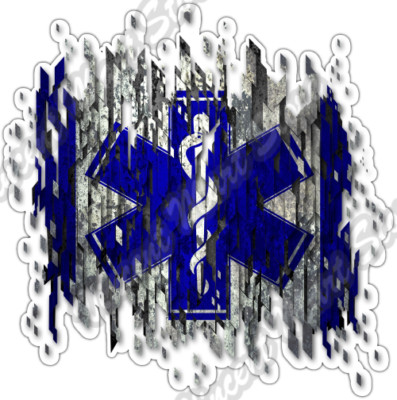 EMT Flag EMS Emergency Hospital MD Medical Car Bumper Vinyl Sticker ...