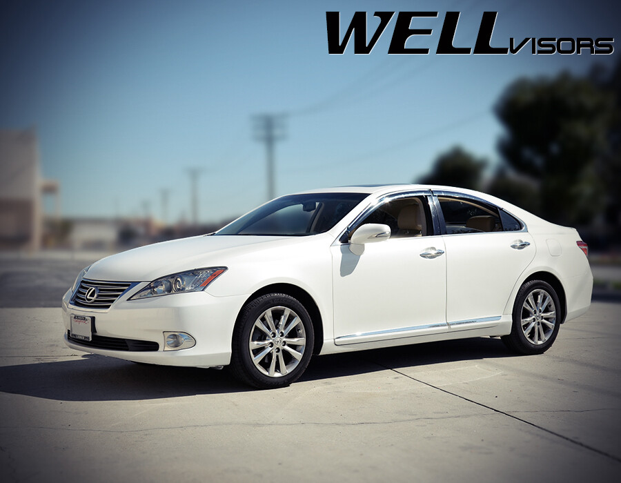 For 07-12 Lexus ES350 WellVisors Side Window Defectors Visors W/ Chrome ...