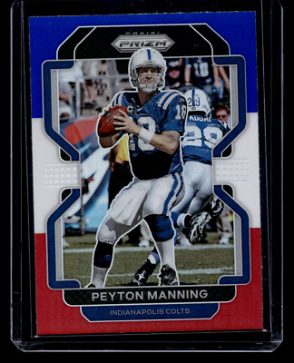 Peyton Manning Wed White Blue Prizm Football 2021 Card #30 Colts RWB | eBay