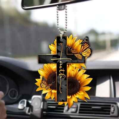 Butterfly Decor Purse/Bag Accent/Car Mirror Accent/ Key Chain Sunflower ...