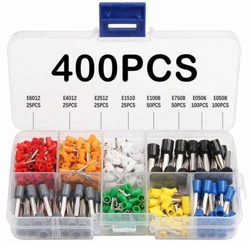 400PCS Cord Pin End Bootlace Ferrule Crimp Terminals Cable Wire ...