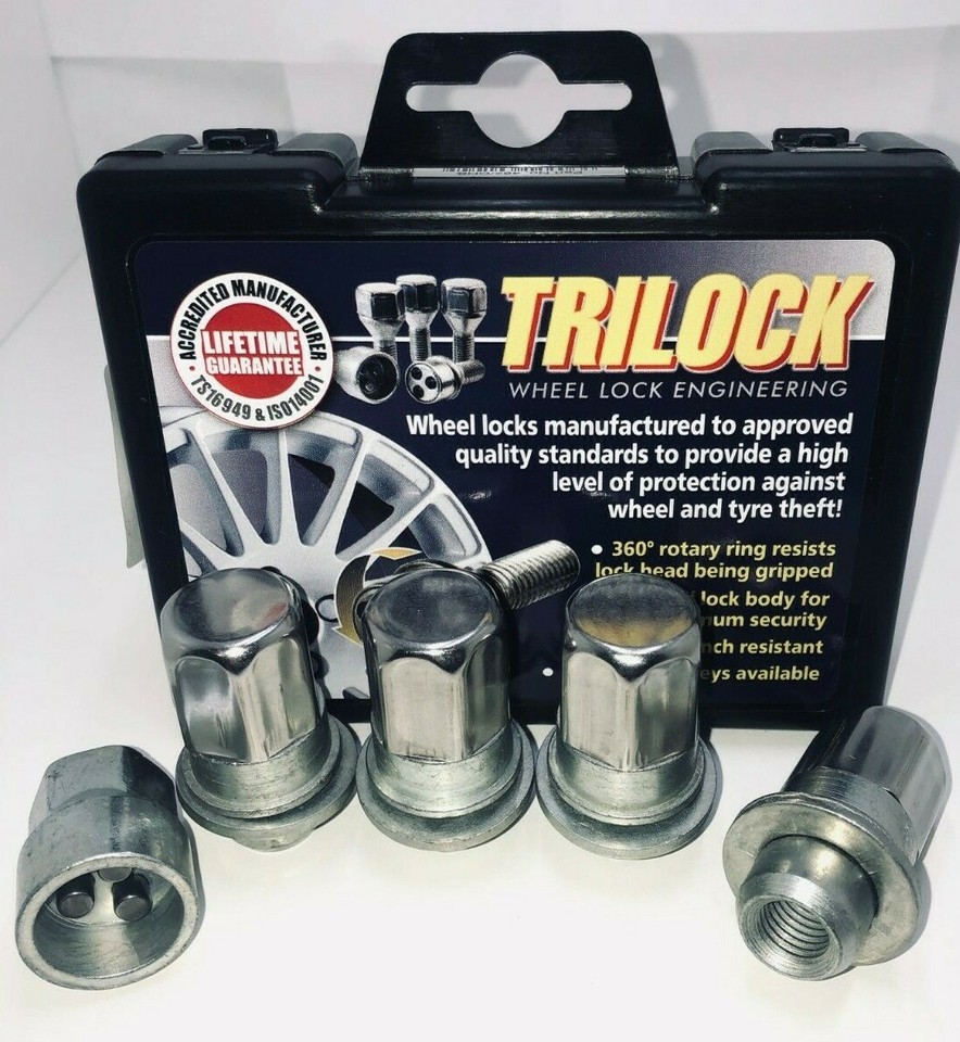 4 x ALLOY WHEEL LOCKING NUTS JAGUAR S-TYPE / X-TYPE CHROME M12 X 1.5 ...