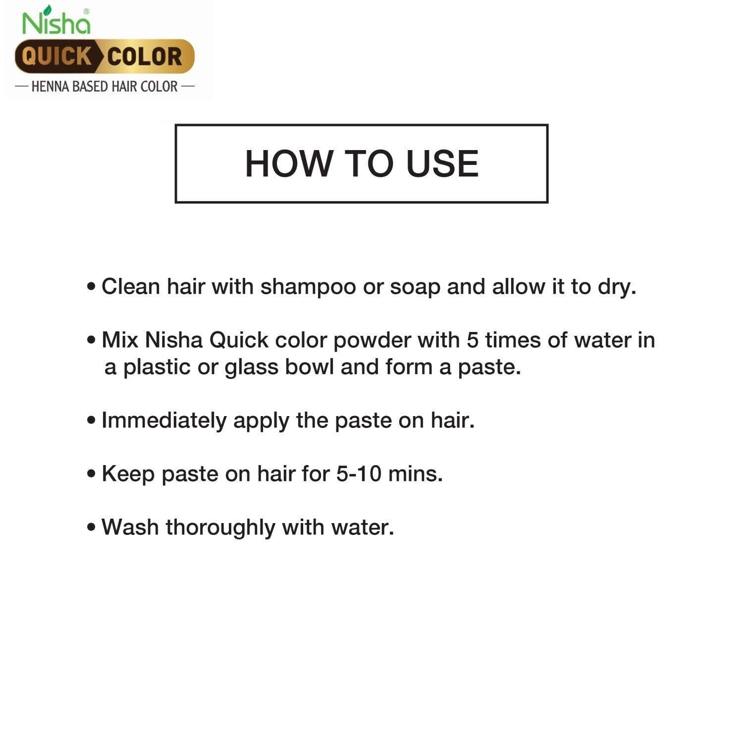Nisha Quick Hair Color, 5 Minute Hair Color for Women & Men, Ammonia ...