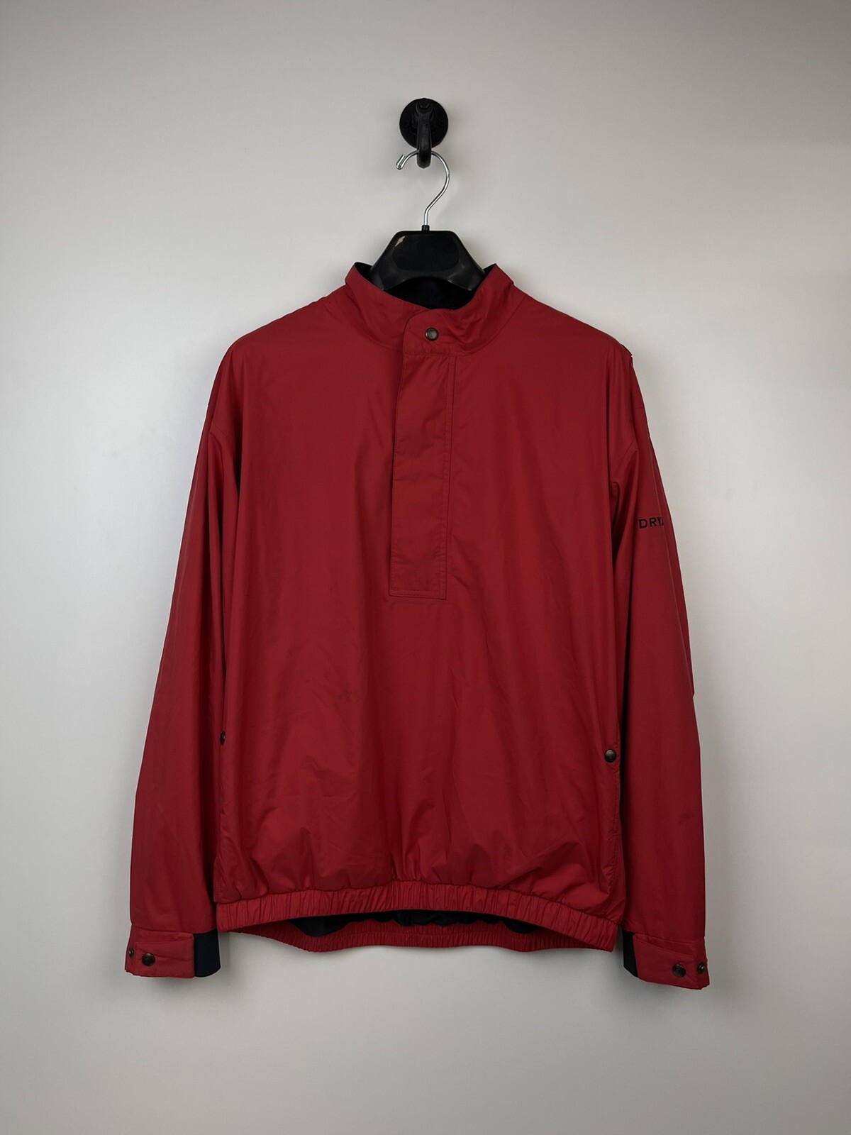 Footjoy Dryjoys Golf Jacket Mens Medium 1/4 Zip Red Snap Cuffs | eBay