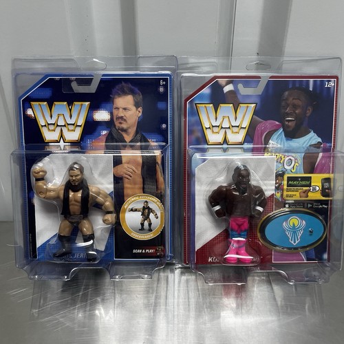 Mattel WWE Retro Series LOT (2) Chris Jericho & Kofi Kingston w ...