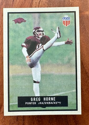 Greg Horne Custom Art Football Card 1951 Topps Magic Design Bengals Arkansas | eBay