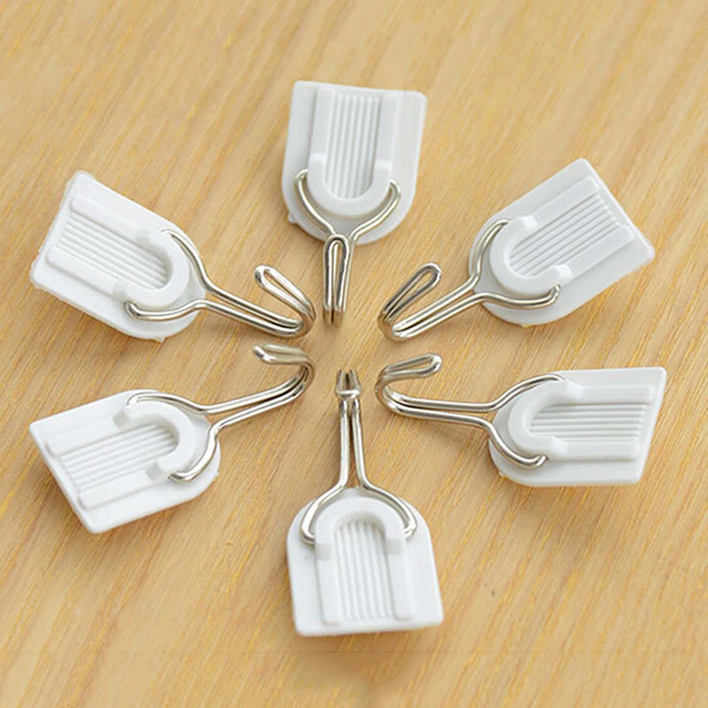 6x Hold 2KG Strong Adhesive Hook Wall Door Sticky Hanger Kitchen ...
