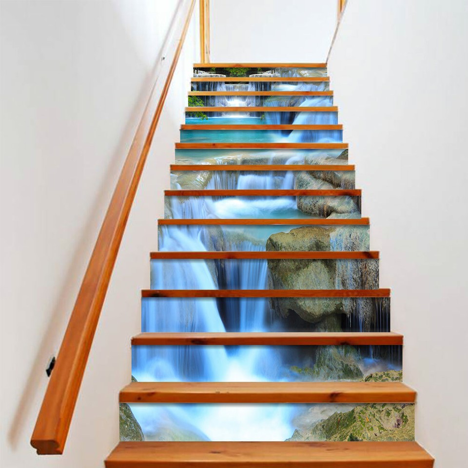 13pcs 3D Stair Riser Staircase Sticker Vinyl Photo Mural Decal Scenery ...