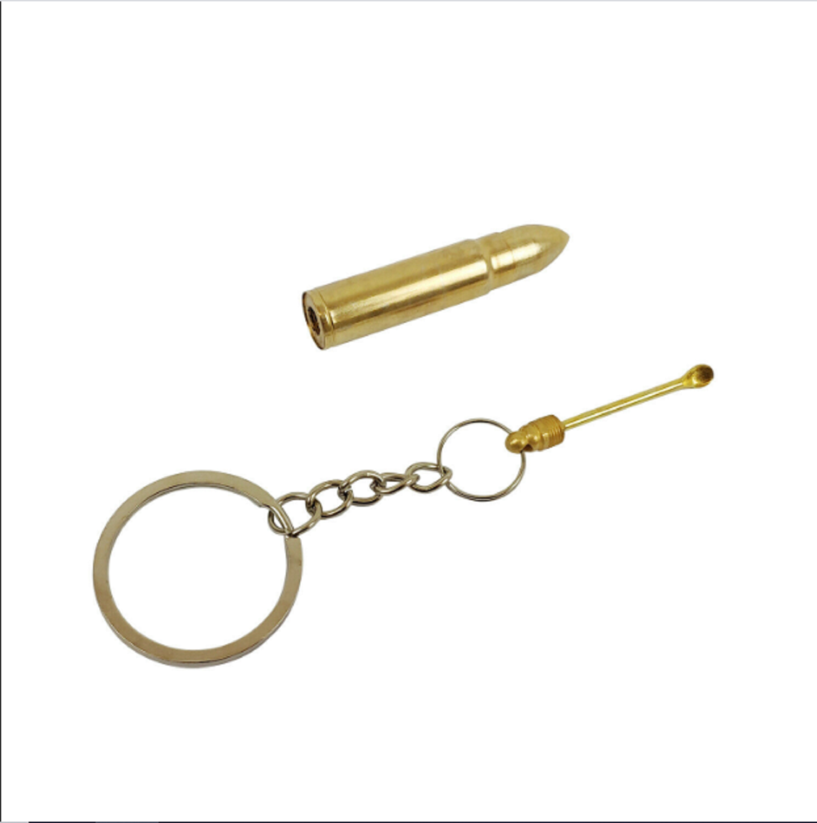 2 X Gold Keychain Keyring Hidden Compartment Spoon Scoop Secret Storage ...