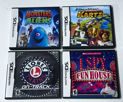 Lot of 4 Nintendo DS Games: Monster Aliens, Supersta Katz, Lionel ...