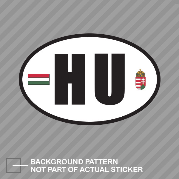 Hungary Oval Sticker Decal Vinyl Hungarian Country Code euro HU v6 | eBay