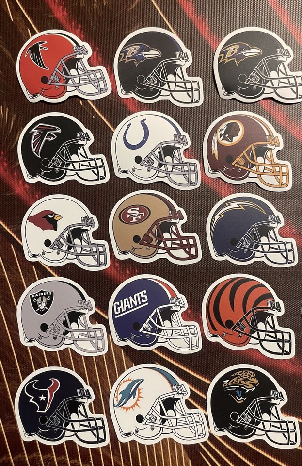50 Pieces Bundle Pack NFL/NCAA Football Helment Stickers Flat Matte ...