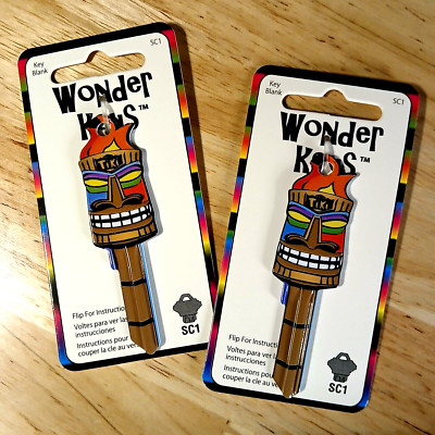 2x Tiki Torch Shaped Wonder Keys works with SC1 #68 Schlage House Keys ...