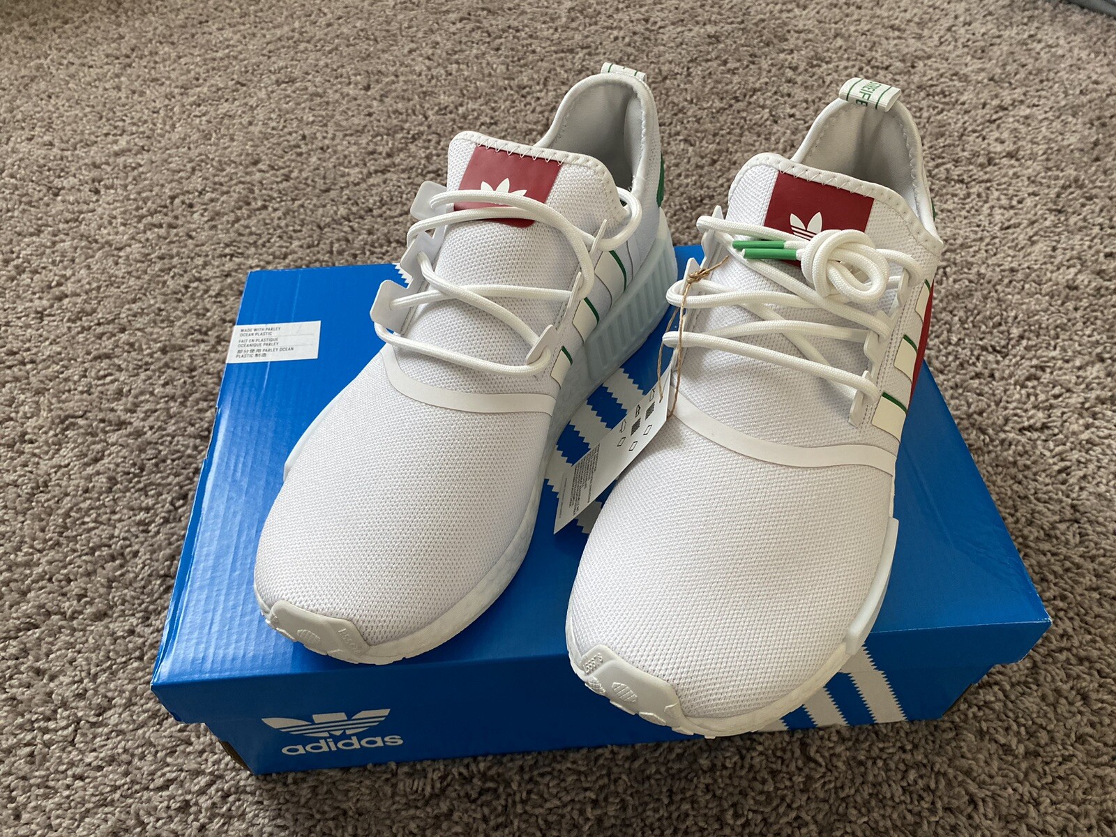 Size 10.5 - adidas NMD_R1 White Red Green for sale online | eBay
