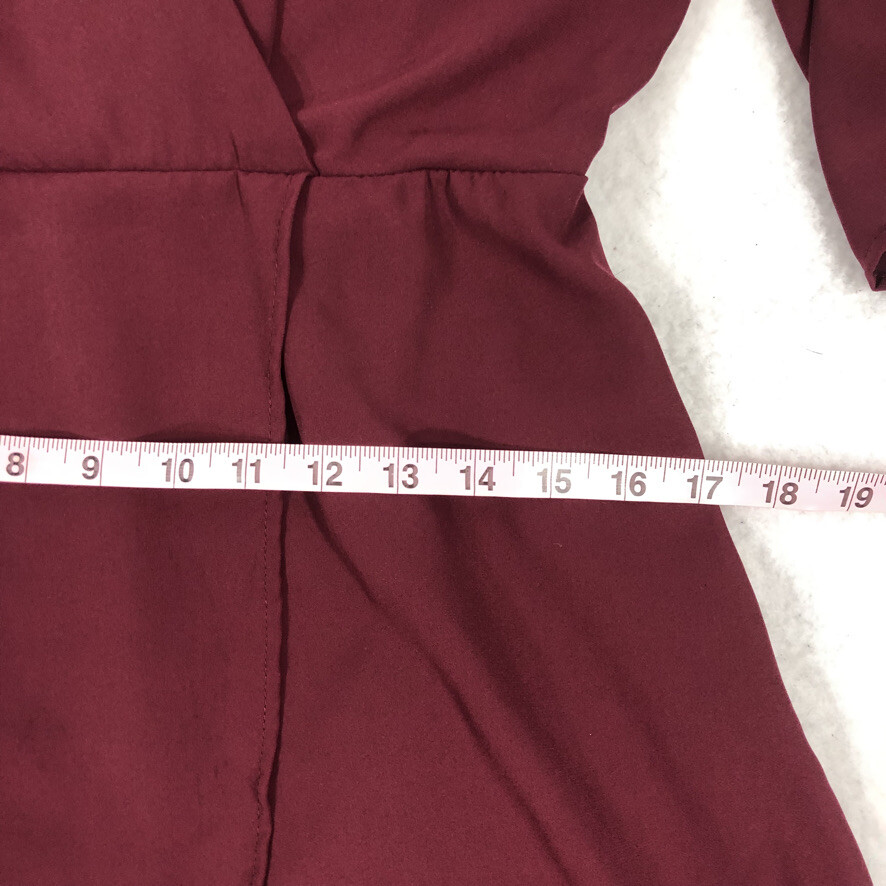 Monteau Dress Women Medium Burgundy Red Chiffon Wrap … Gem
