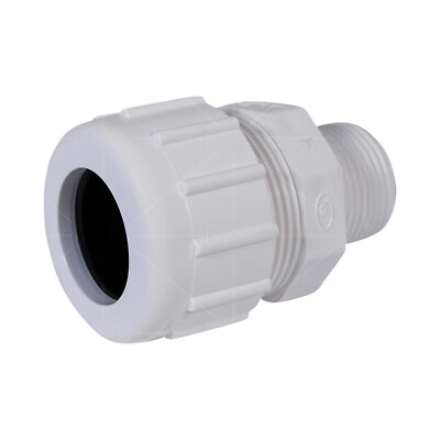 White Plastic PVC Compression Male Adapter Pipe Plumbing Fitting 1/2"in ...