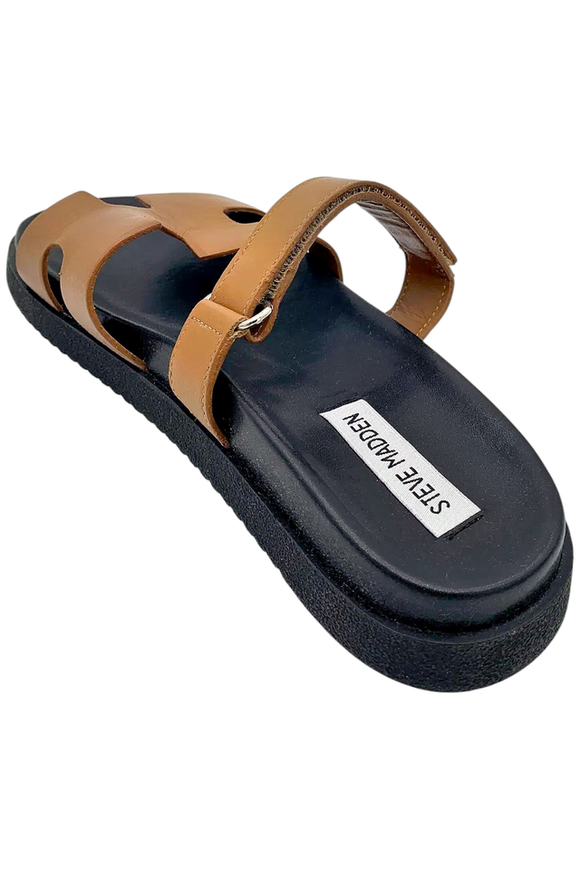 Steve Madden Women's Mayven Slide Sandal Cognac Leather | eBay