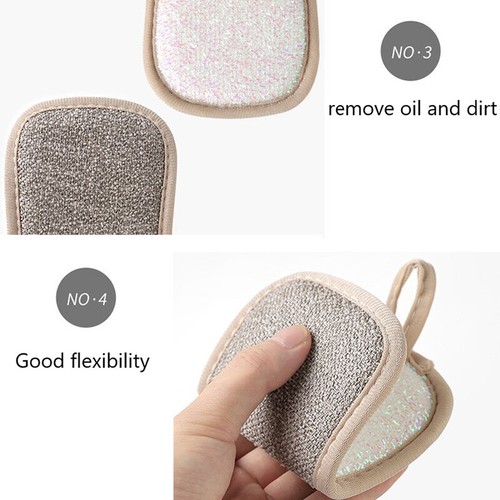 1/4Pcs Double Sided Scouring Pad Reusable Cleaning Tools Magic Sponges ...