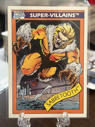 1990 Impel Marvel Universe Trading Card Super-Villains #57 Sabertooth ...