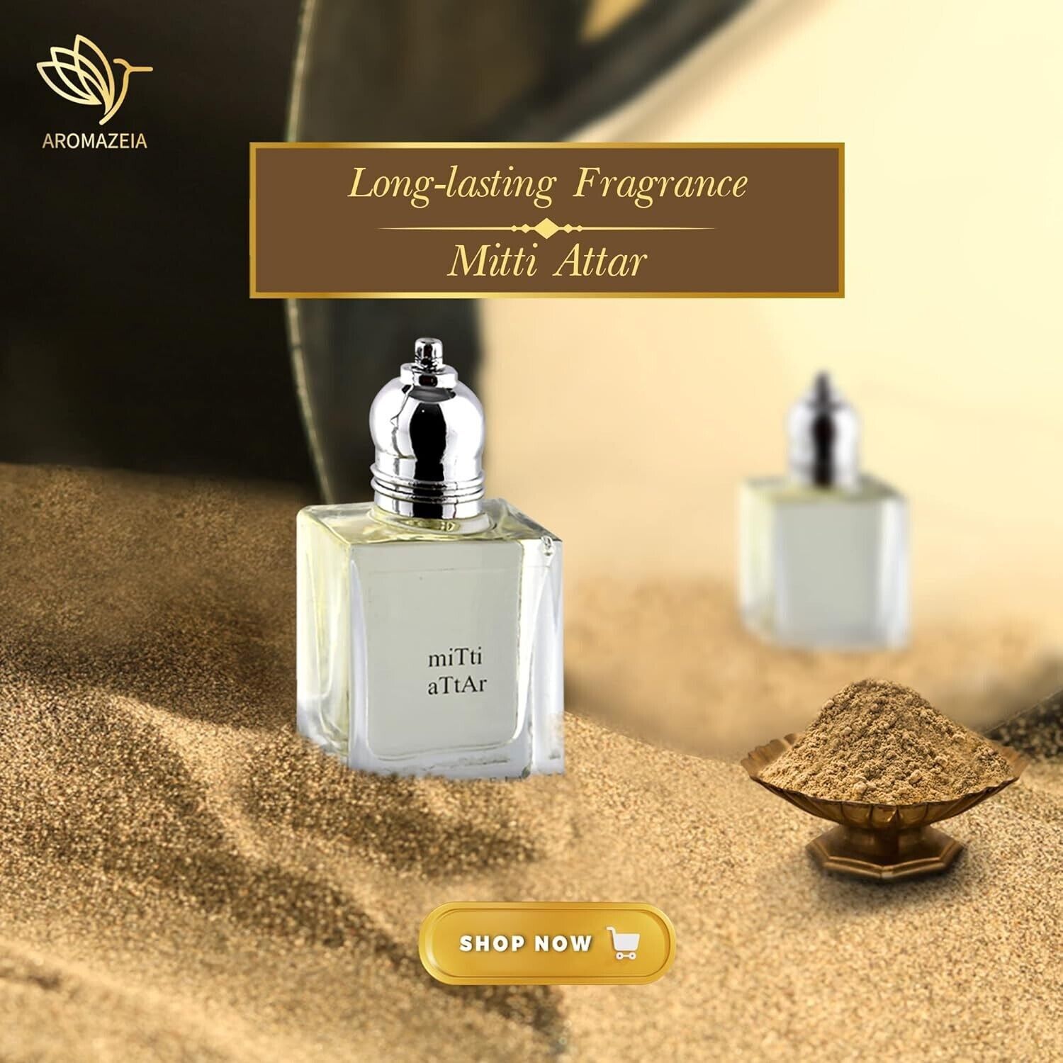 Aromazeia Mitti Attar Perfume The Scent Of Rain - Petrichor (10ml) 100% ...