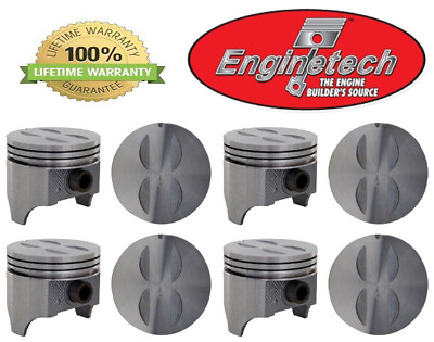 Chevy Chevrolet 327 Sbc Enginetech Flat Top Pistons (8) 1962 - 1969 030 ...