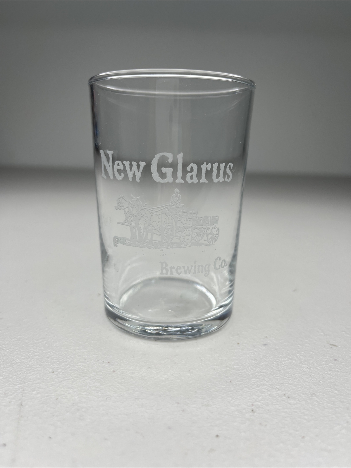 Vintage New Glarus Brewing Chaser Beer Glass Etched Logo Tasting Flight ...