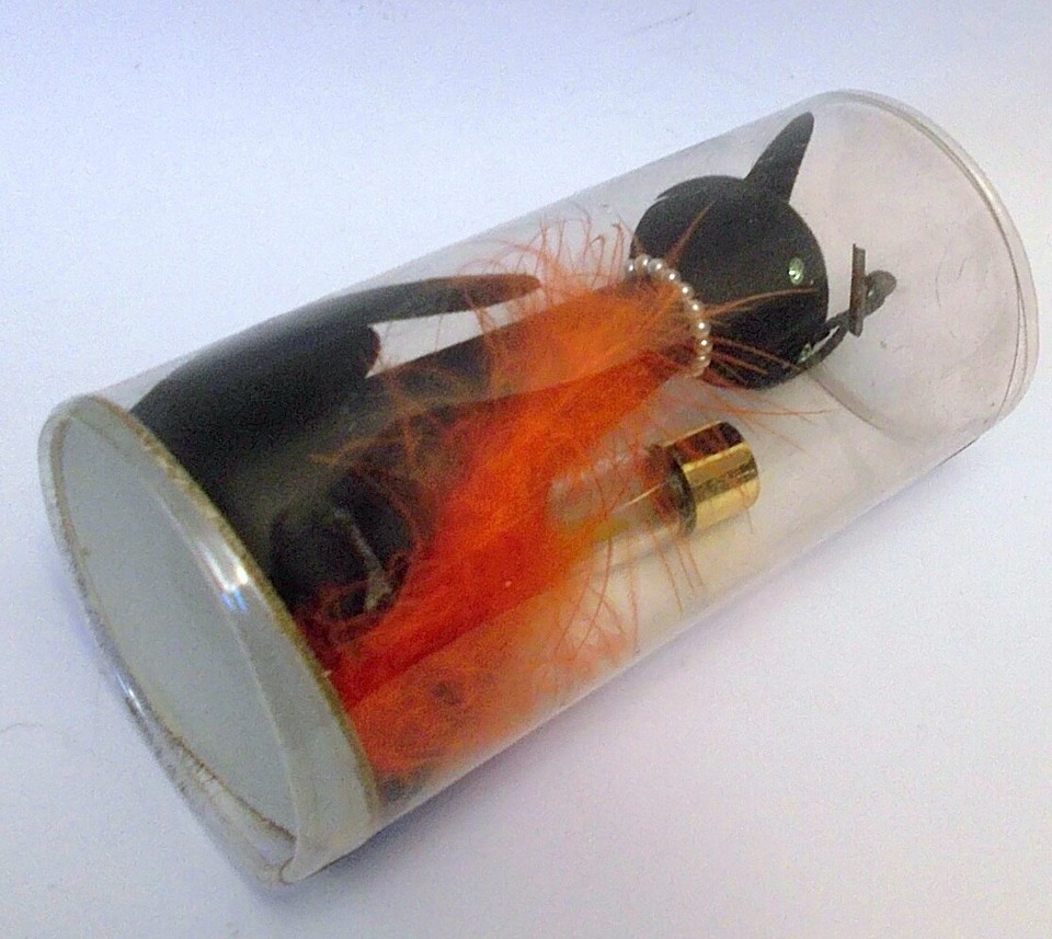 Vintage MAX FACTOR PERFUME Black CAT Primitif Feather Original Case | eBay