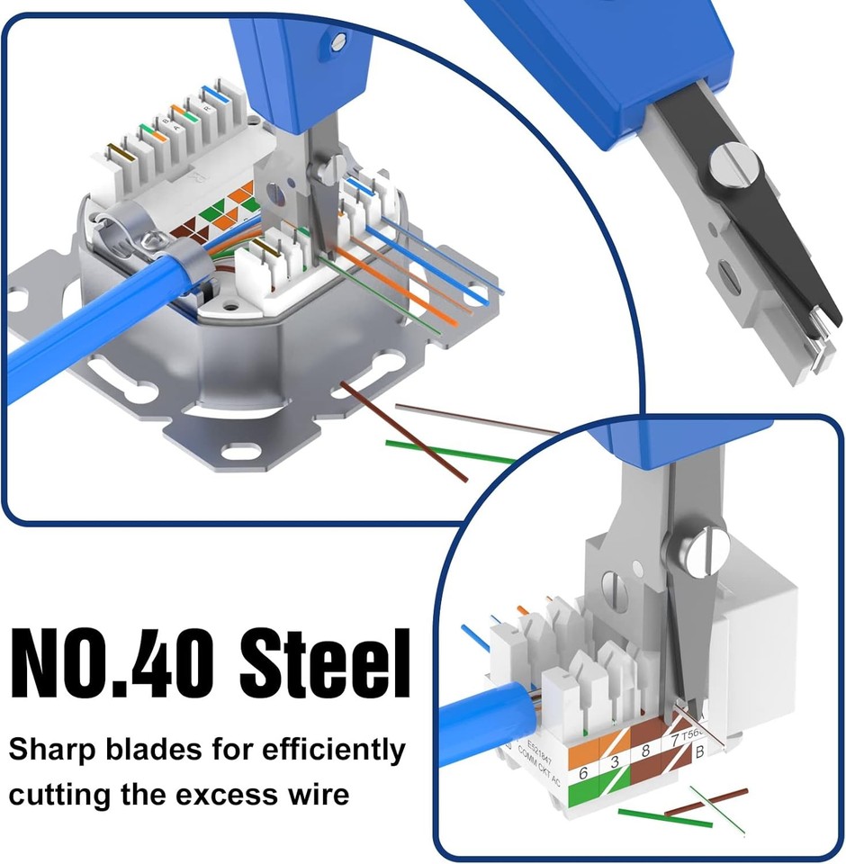 VCELINK Punch Down Tool, Ethernet Krone Tool for RJ45 Socket Cat5/Cat6 ...
