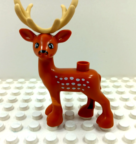 Lego Duplo Buck w/ antlers brown w/ white spots (Discolored Left Front ...