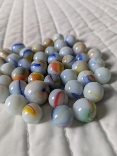 Vintage Milk Glass Marbles, Lot Of 43 | eBay