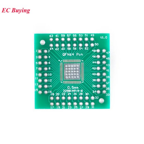 5PCS QFN56/QFN64 Transfer Board Adapter, PCB SMD to DIP56/DIP64 DIP Pin ...