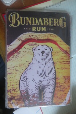 BUNDABERG RUM METAL TIN SIGN man cave bar retro style 30 by 20 cm ...