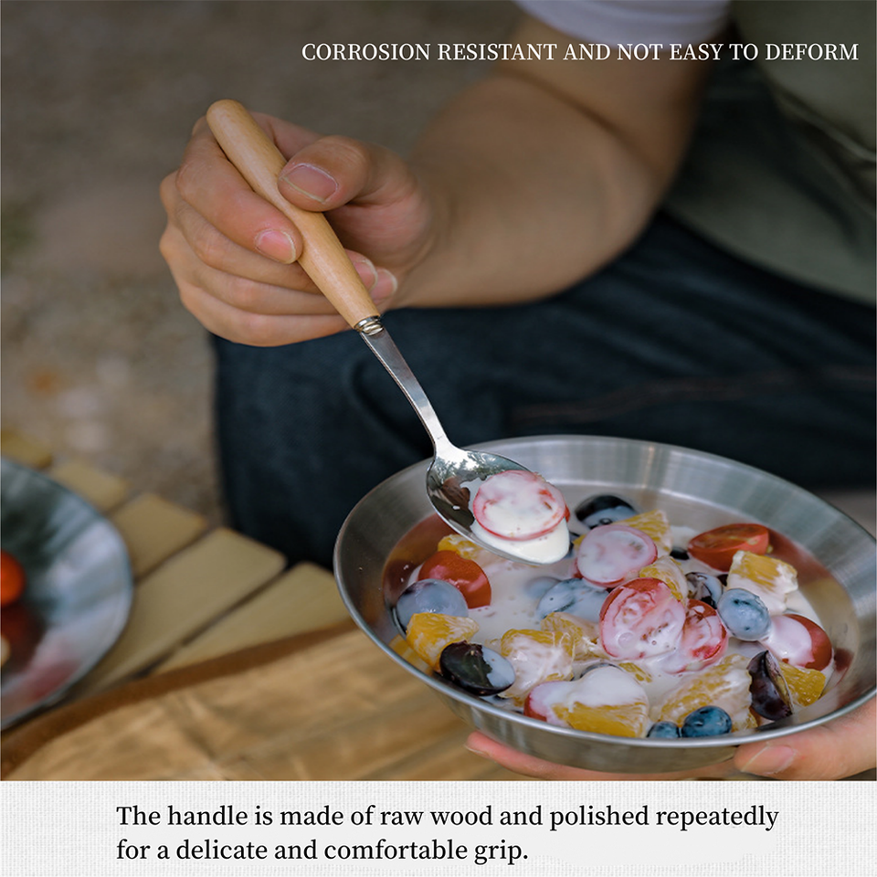 Stainless Steel Spoon Knife Outdoor Camping Spoon Portable Cutlery ...