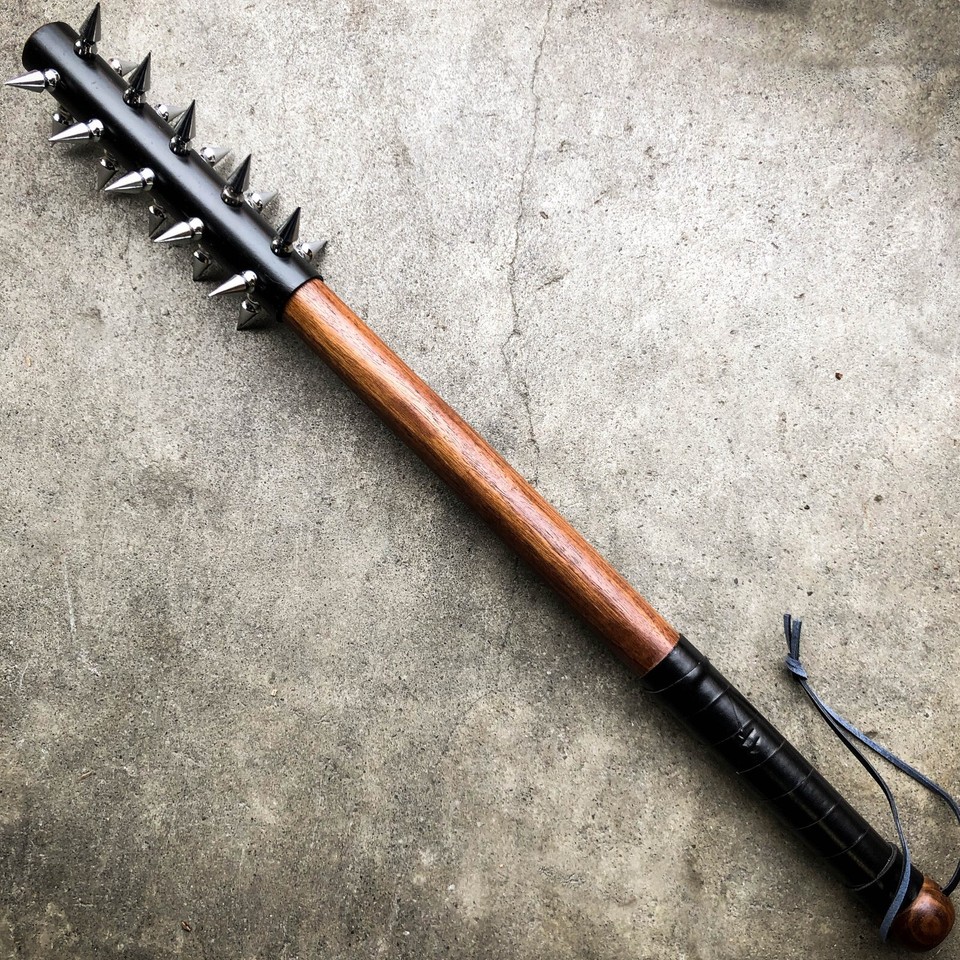Medieval 30" Mace Wicked Spiked Wood Club SOLID Middle Ages Bat Knight ...